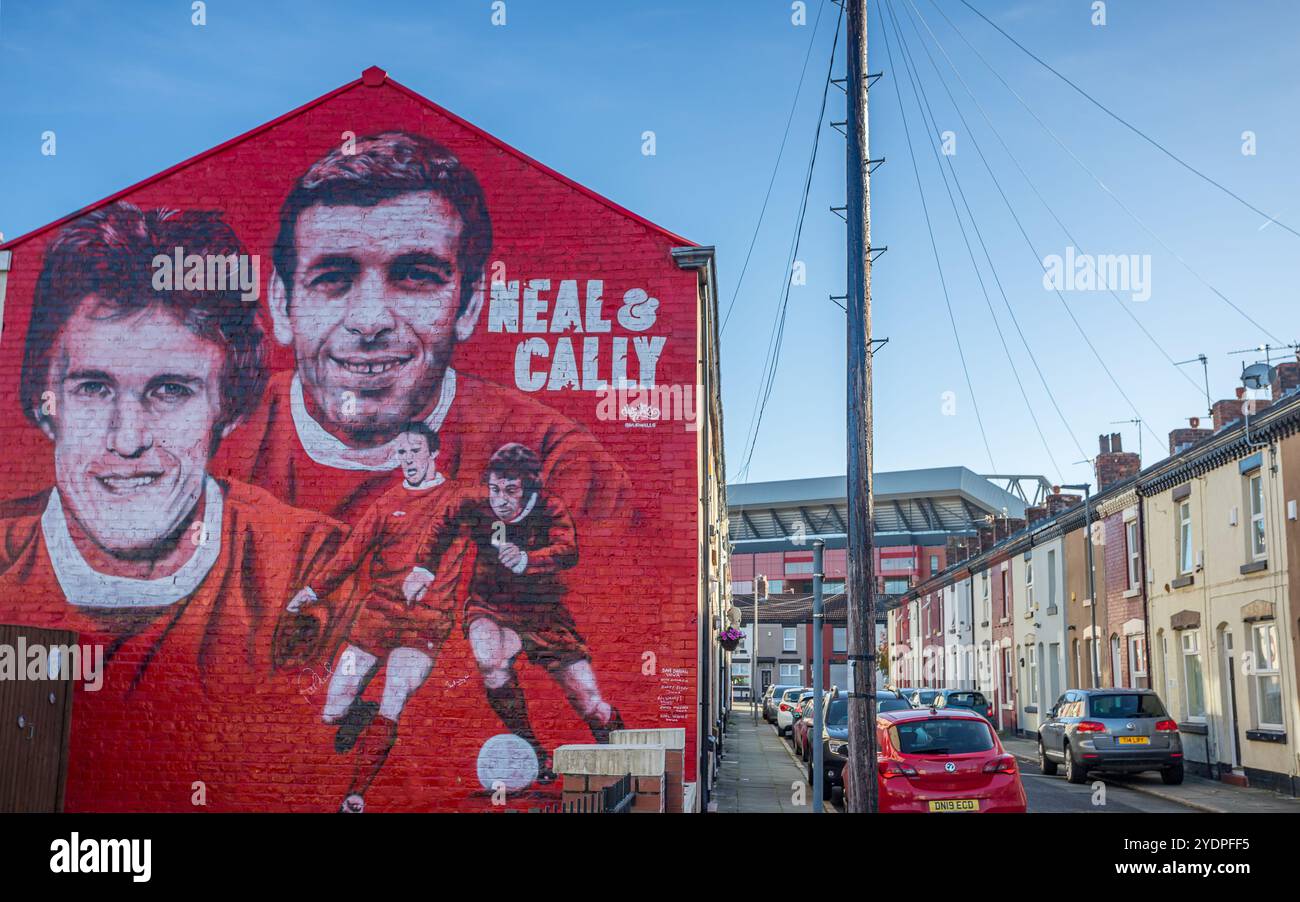 Close up of the Ian Callaghan and Phil Neal mural pictured on 27 ...