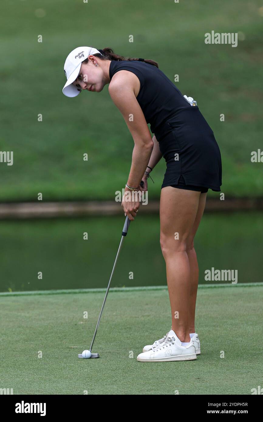 KUALA LUMPUR, - OCTOBER 27: Natalia Guseva play a shot during the ...