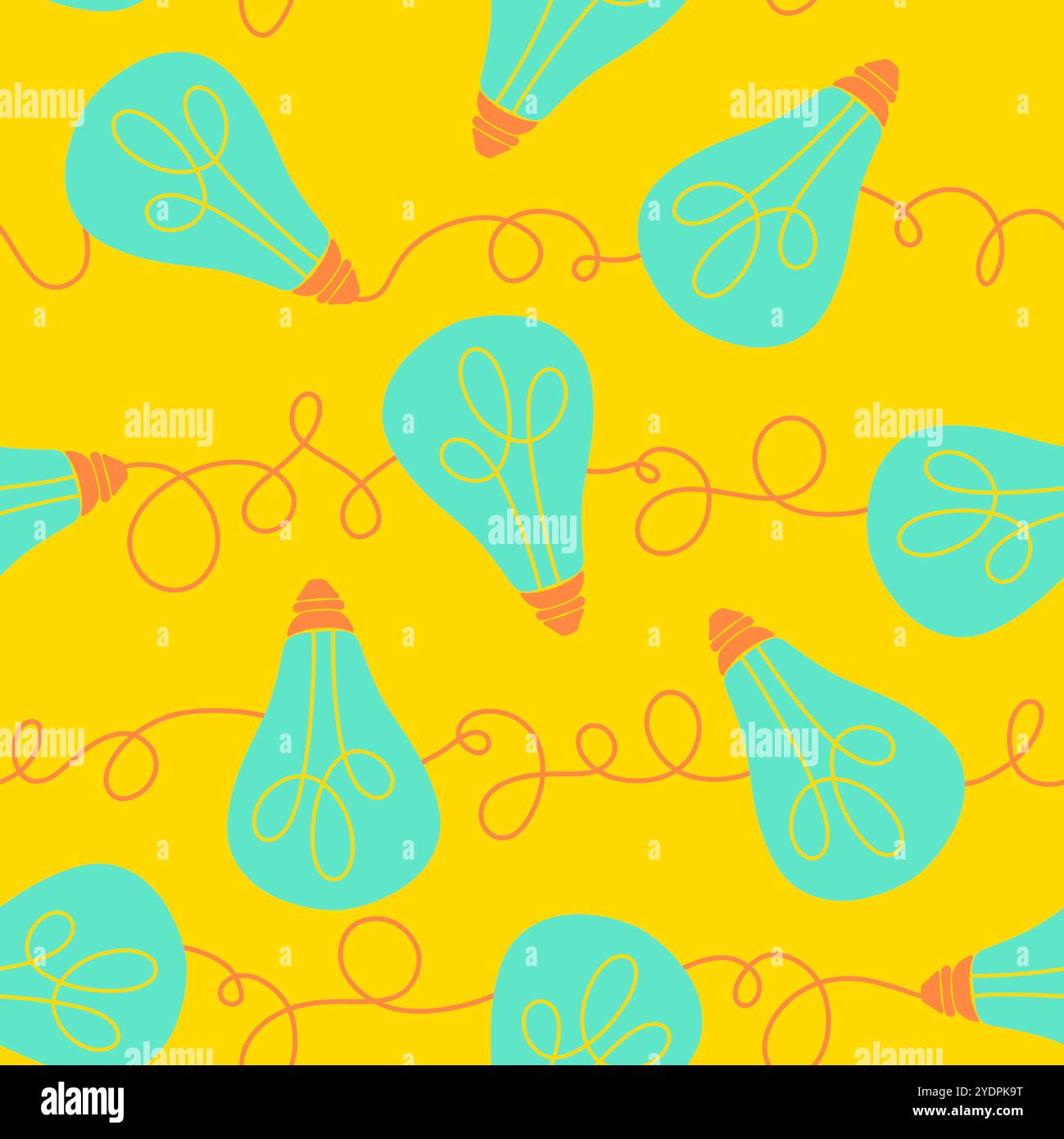 Winter illumination seamless bulbs pattern for wrapping paper and ...