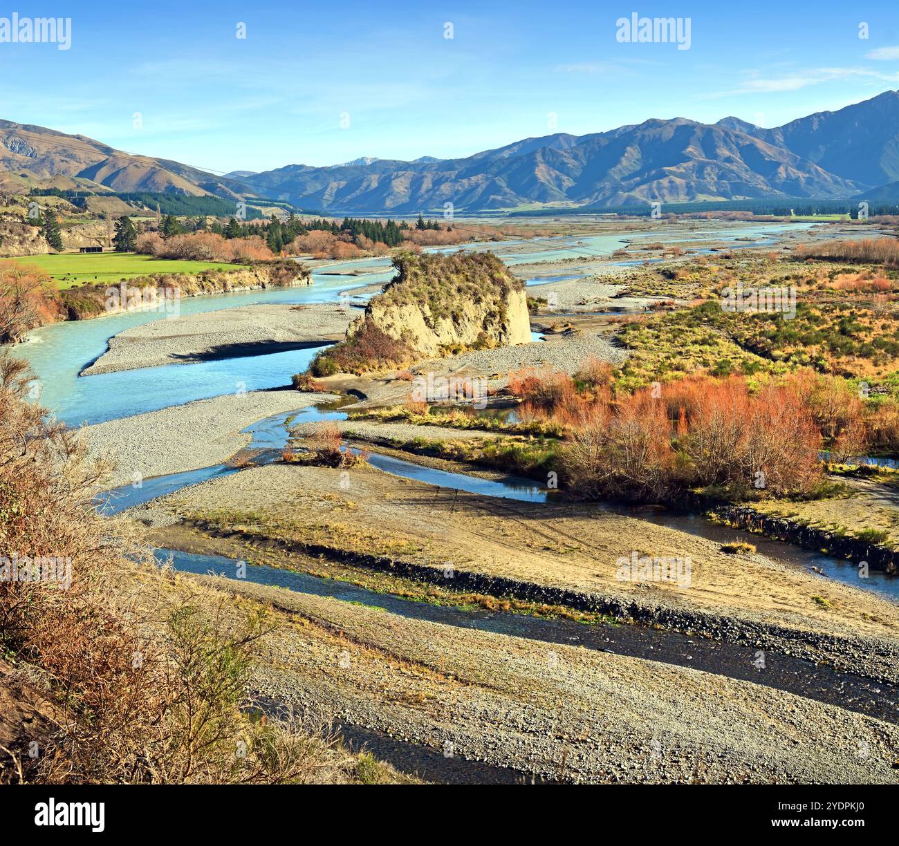 The upper reaches of the Waiau River in Winter - famous for jet boating ...