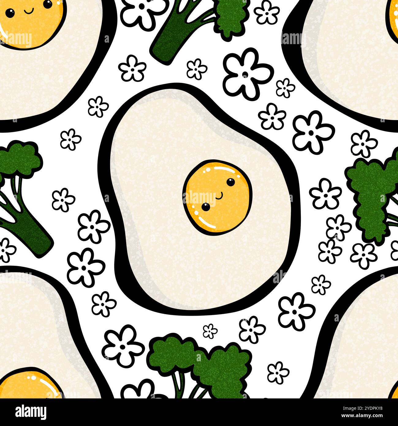 Cute food seamless scrambled eggs pattern for wrapping paper and ...