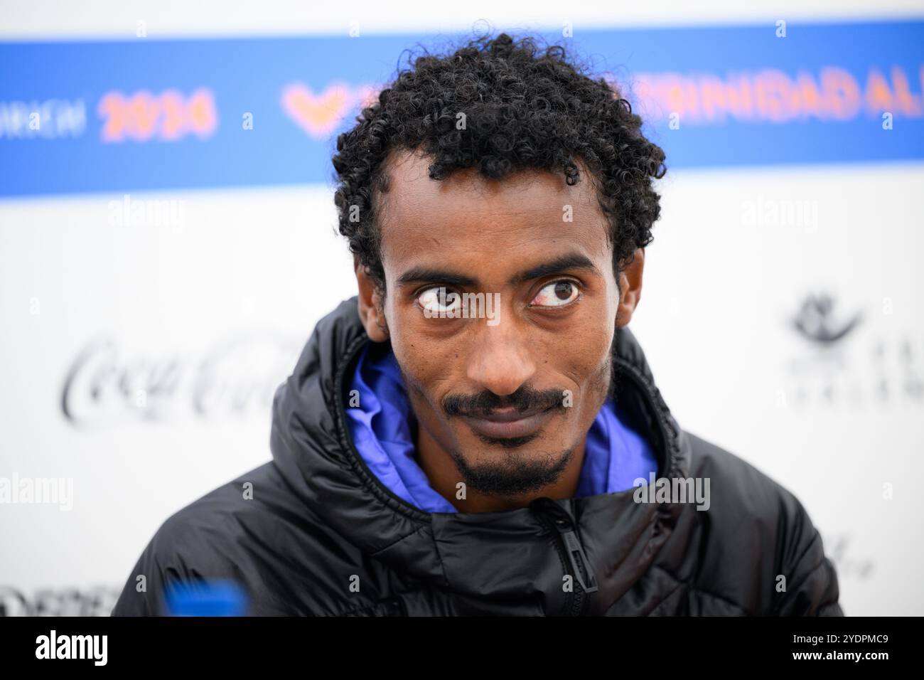 Portrait of Ethiopian Olympic runner Yomif Kejelcha during the press ... Portrait of Ethiopian Olympic runner Yomif Kejelcha during the press ...