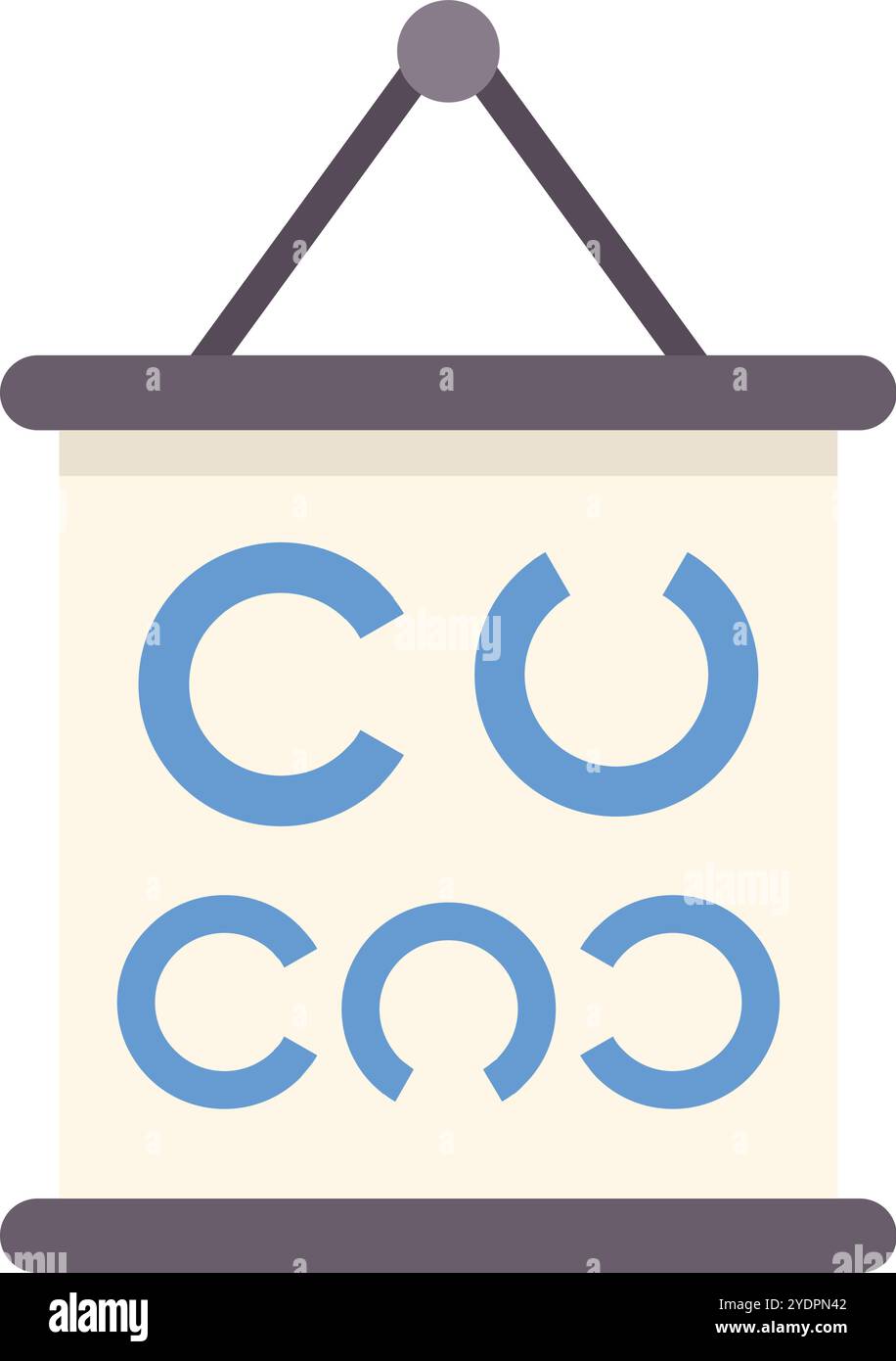 Landolt eye chart is hanging, displaying the iconic c shaped optotypes ...