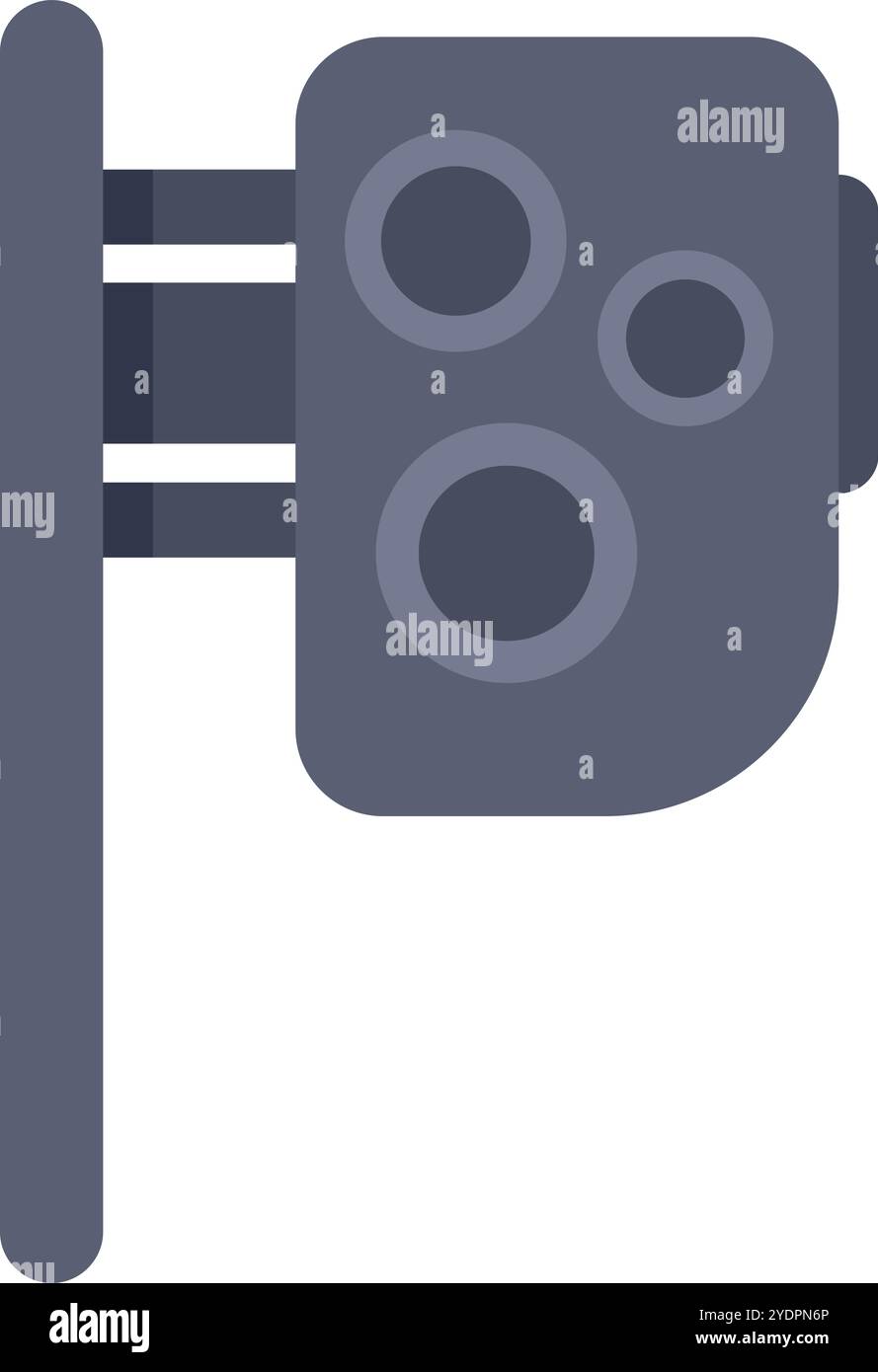 Minimalist vector illustration of a traffic light showing the stop ...