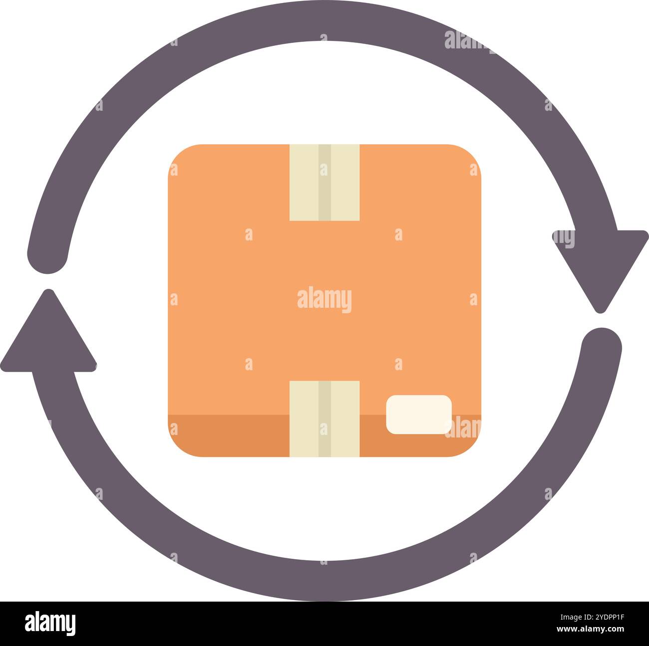 Circular economy concept icon with cardboard box rotating and recycling symbol Stock Vector ...
