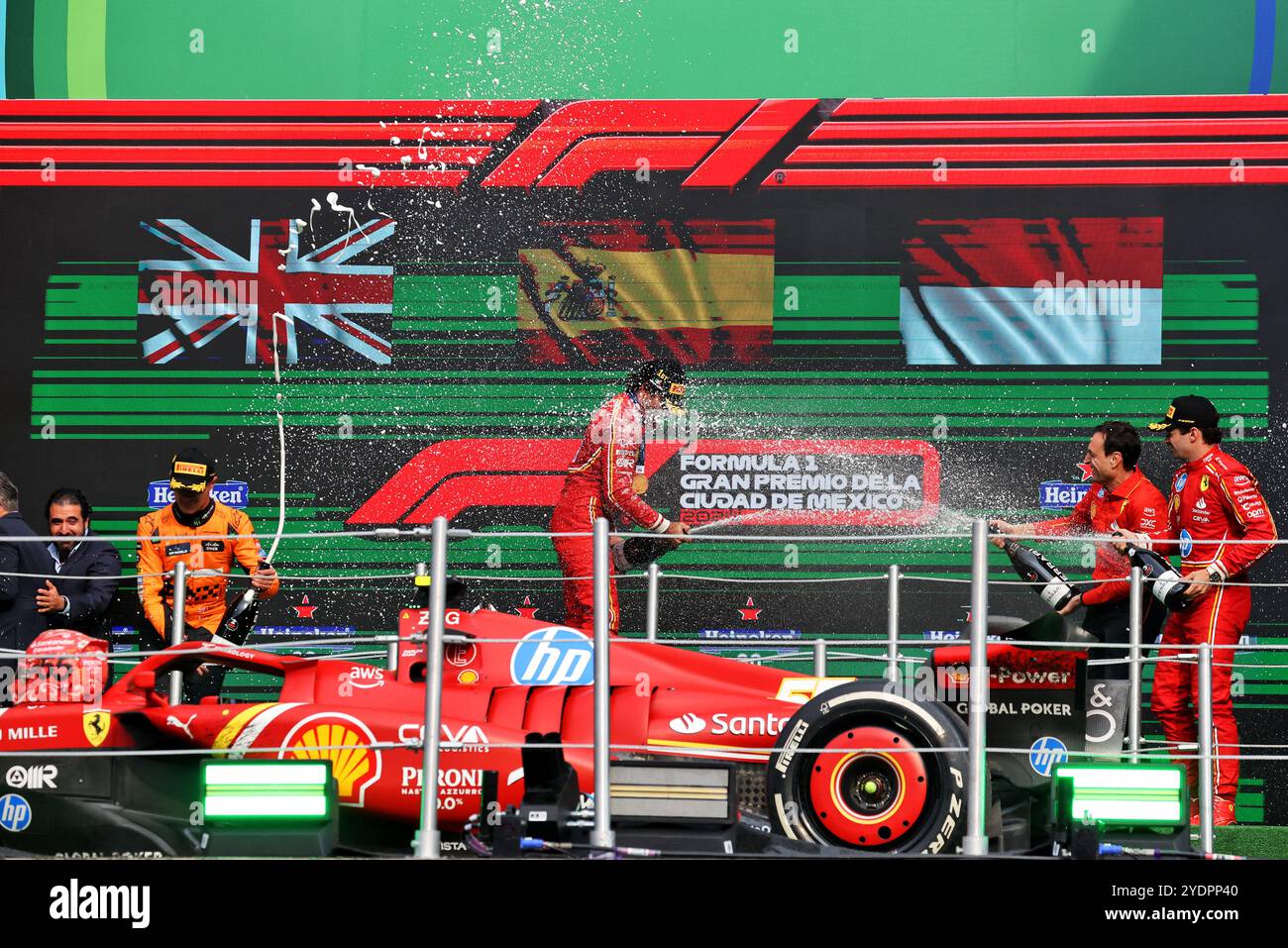 Mexico City, Mexico. 27th Oct, 2024. The podium (L to R): Lando Norris ...