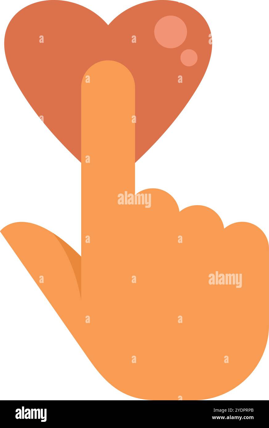 Human hand with pointing finger touching heart shape icon, volunteering ...