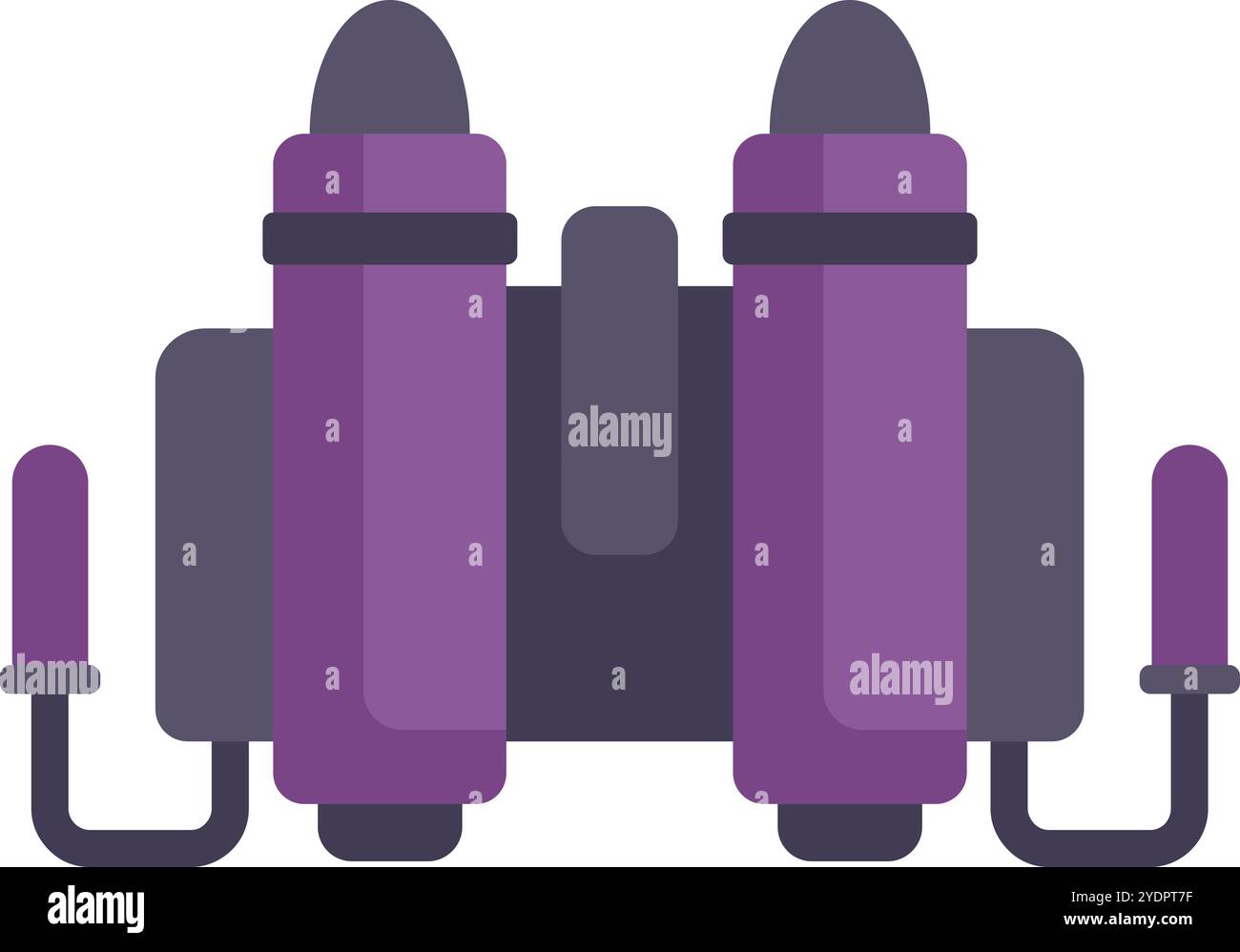 Cartoon spaceship engine with two tanks and four nozzles providing ...