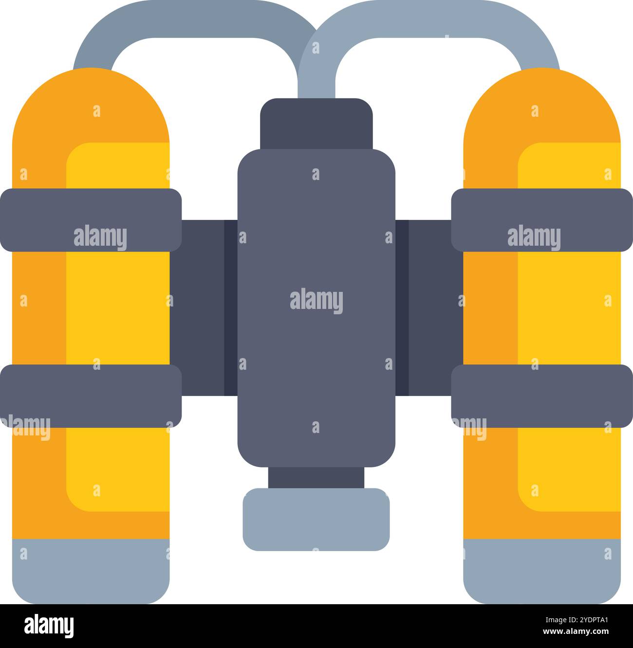 Illustration of a diving equipment with two oxygen tanks connected ...