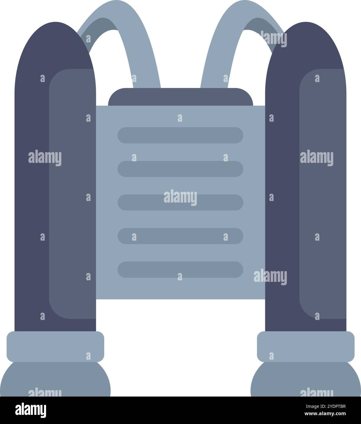 Futuristic building with glass walls and metal structures, isolated on ...