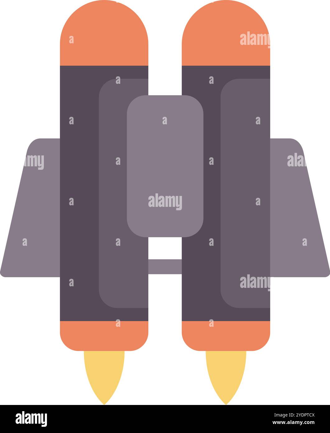 Jetpack launching into the sky, propelled by two powerful turbines ...