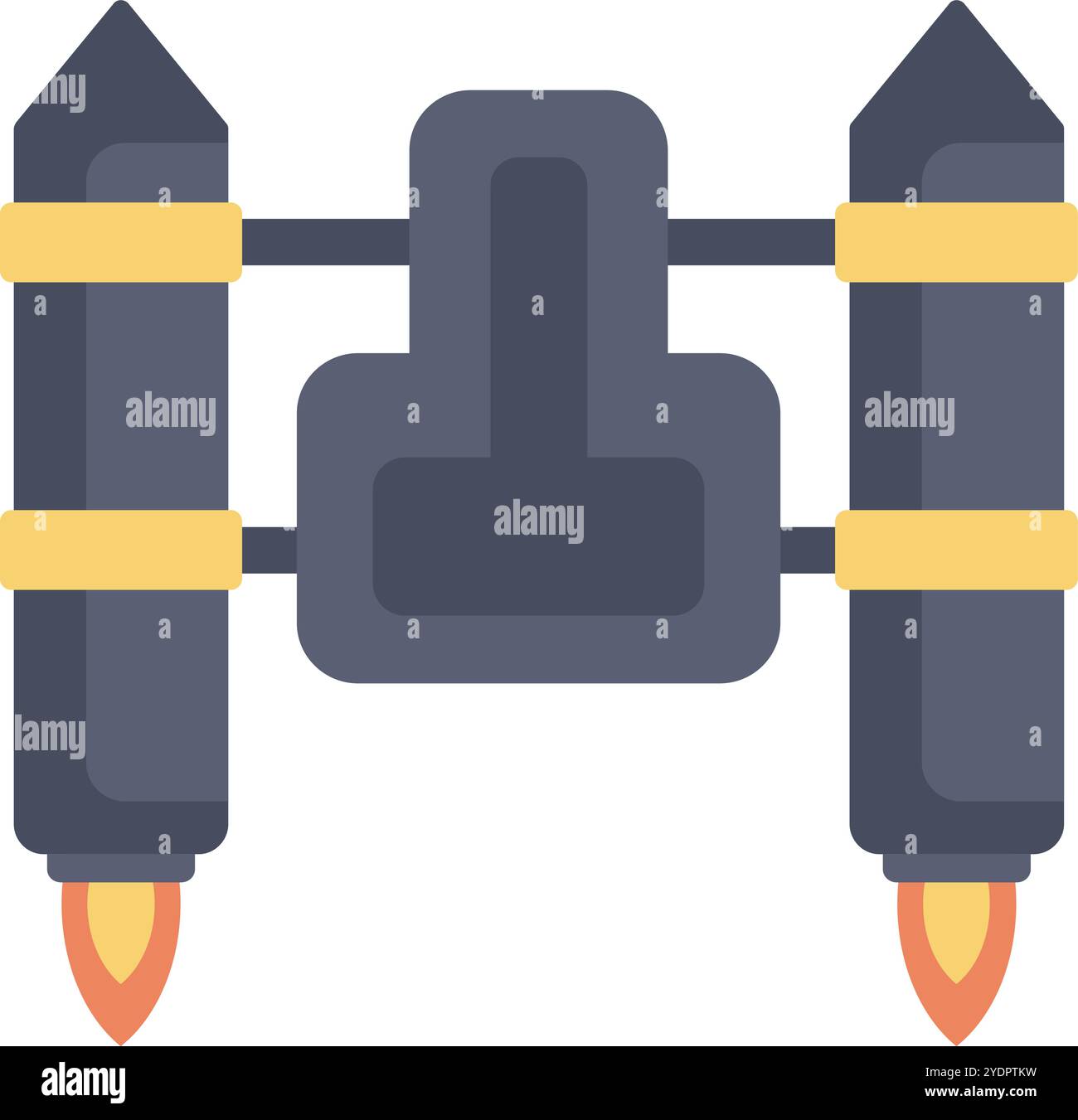 Jetpack using two rocket engines to generate thrust for flight Stock ...