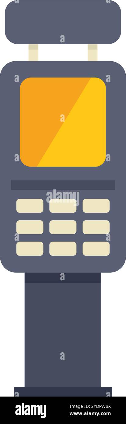 Payment terminal standing on desk showing empty screen, electronic finance concept Stock Vector ...