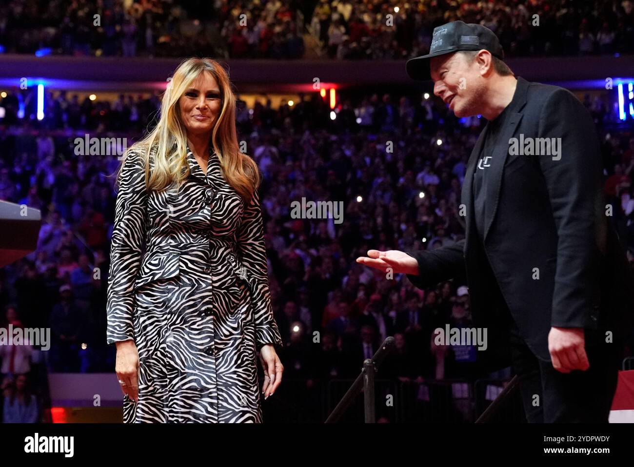 Elon Musk greets former first lady Melania Trump before Republican ...