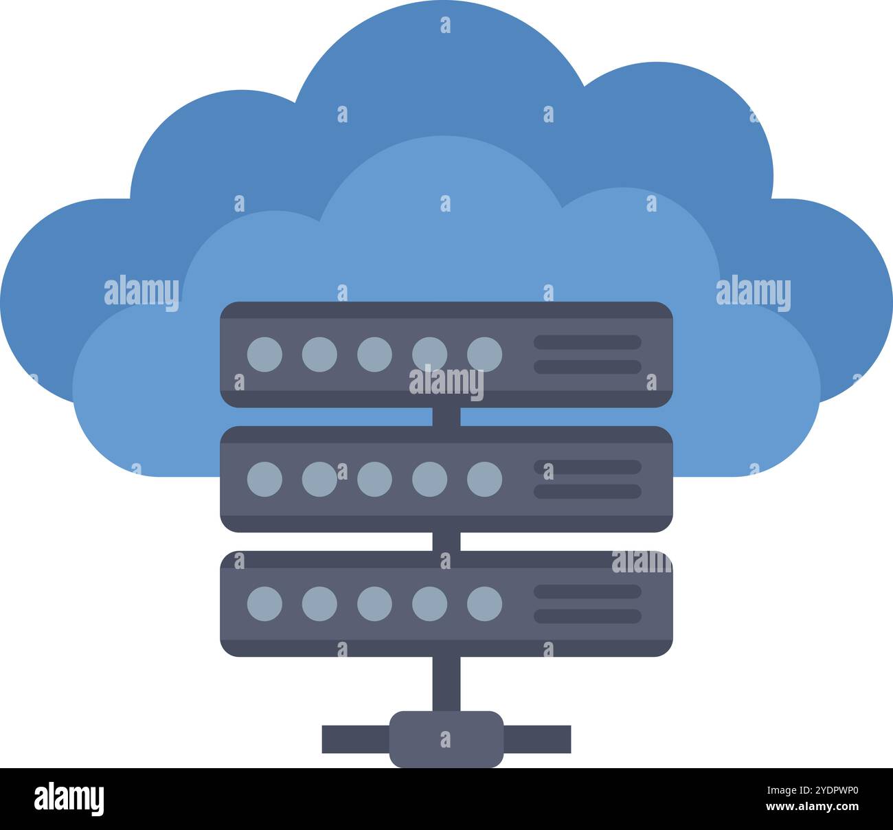 Server Rack Connecting To A Cloud Symbolizing Cloud Computing Services Stock Vector Image And Art
