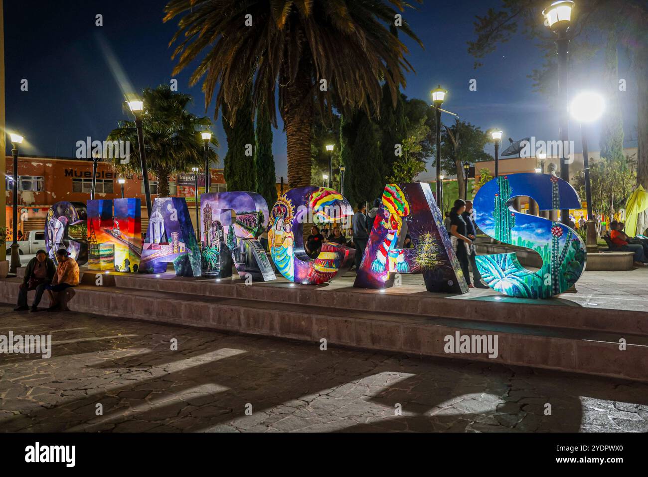 Monumental colorful letters of Charcas San Luis Potosí in the Altiplano ...