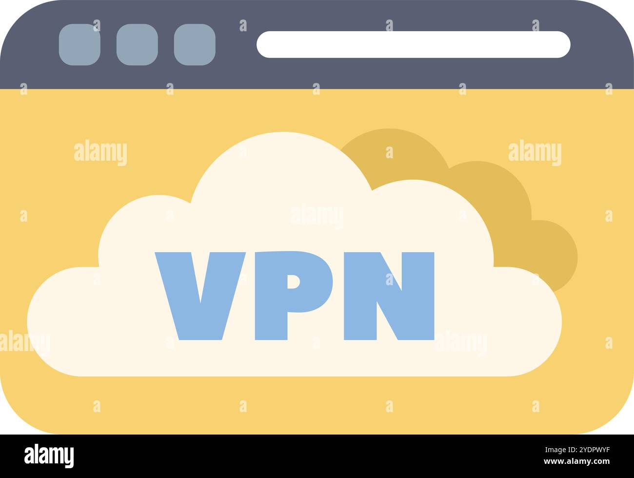 Vpn concept is being illustrated by a cloud computing icon on a web browser window Stock Vector ...