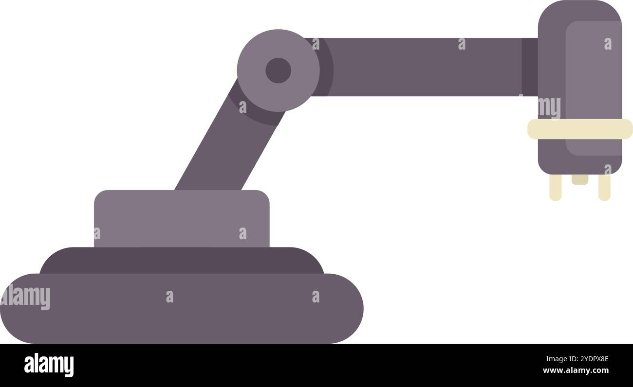 Industrial robot arm working icon illustration on white background ...