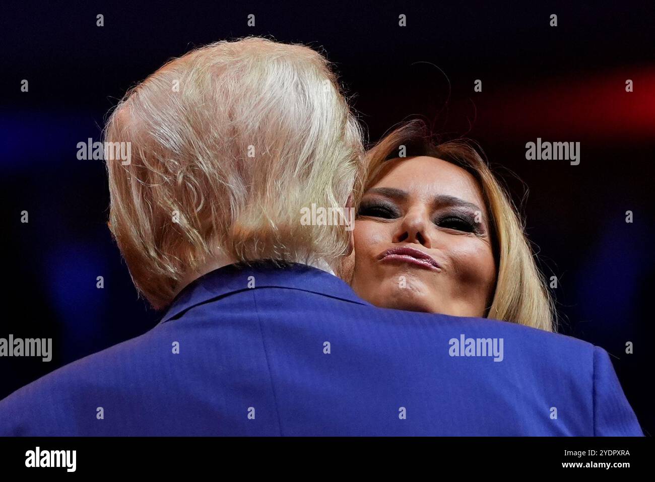 Republican presidential nominee former President Donald Trump greets ...
