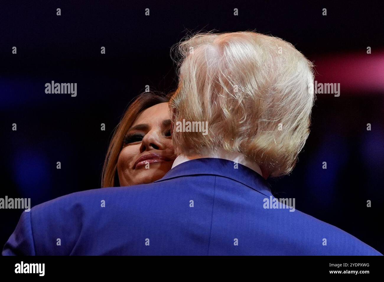 Republican presidential nominee former President Donald Trump greets ...
