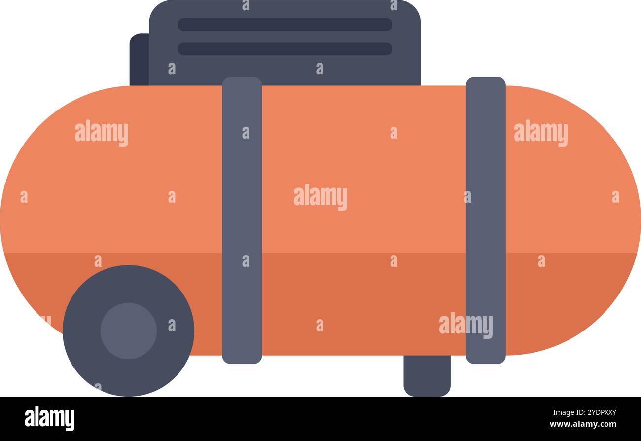 Orange air compressor providing compressed air for industrial use ...