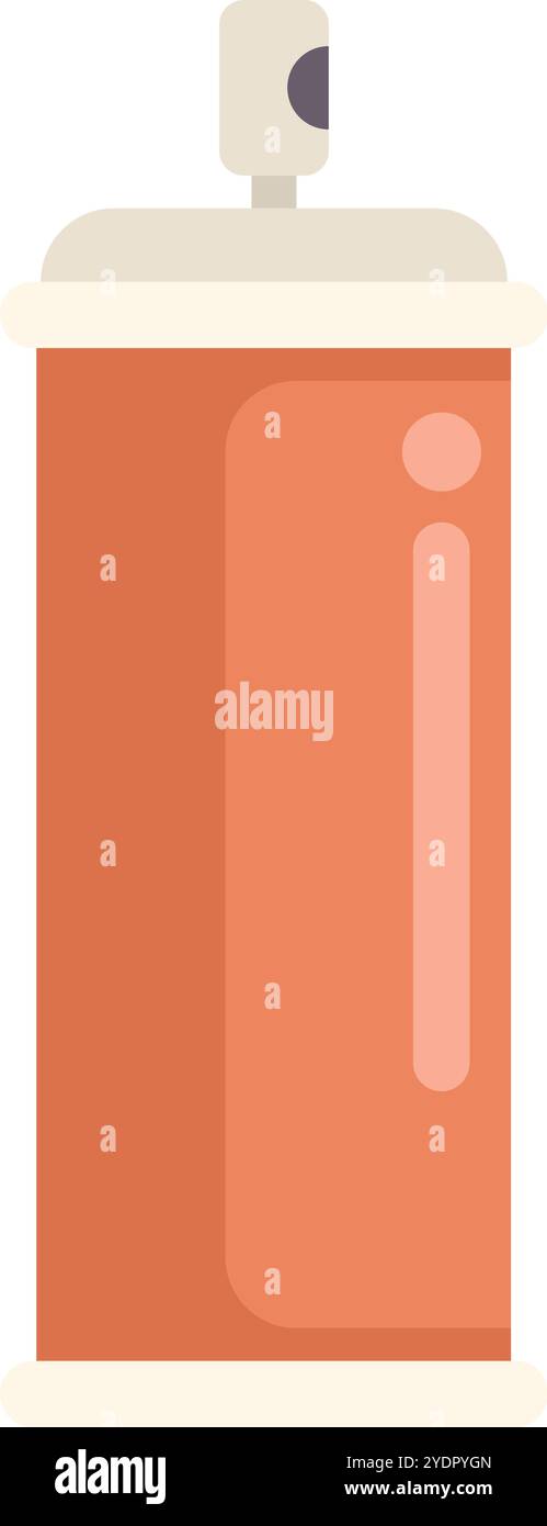 Orange spray paint can with a white ring around the top, standing up on ...