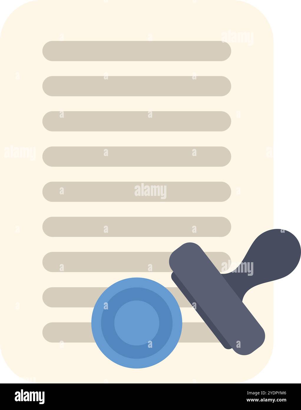 Document is being stamped with blue ink as a guarantee of approval and ...