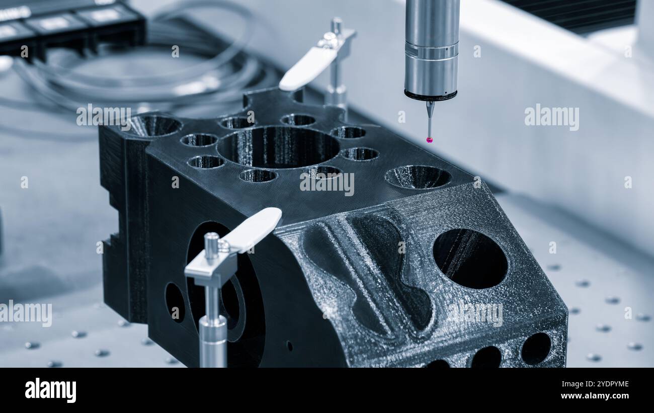 Quality control on milling CNC machine, coordinate measuring machine ...