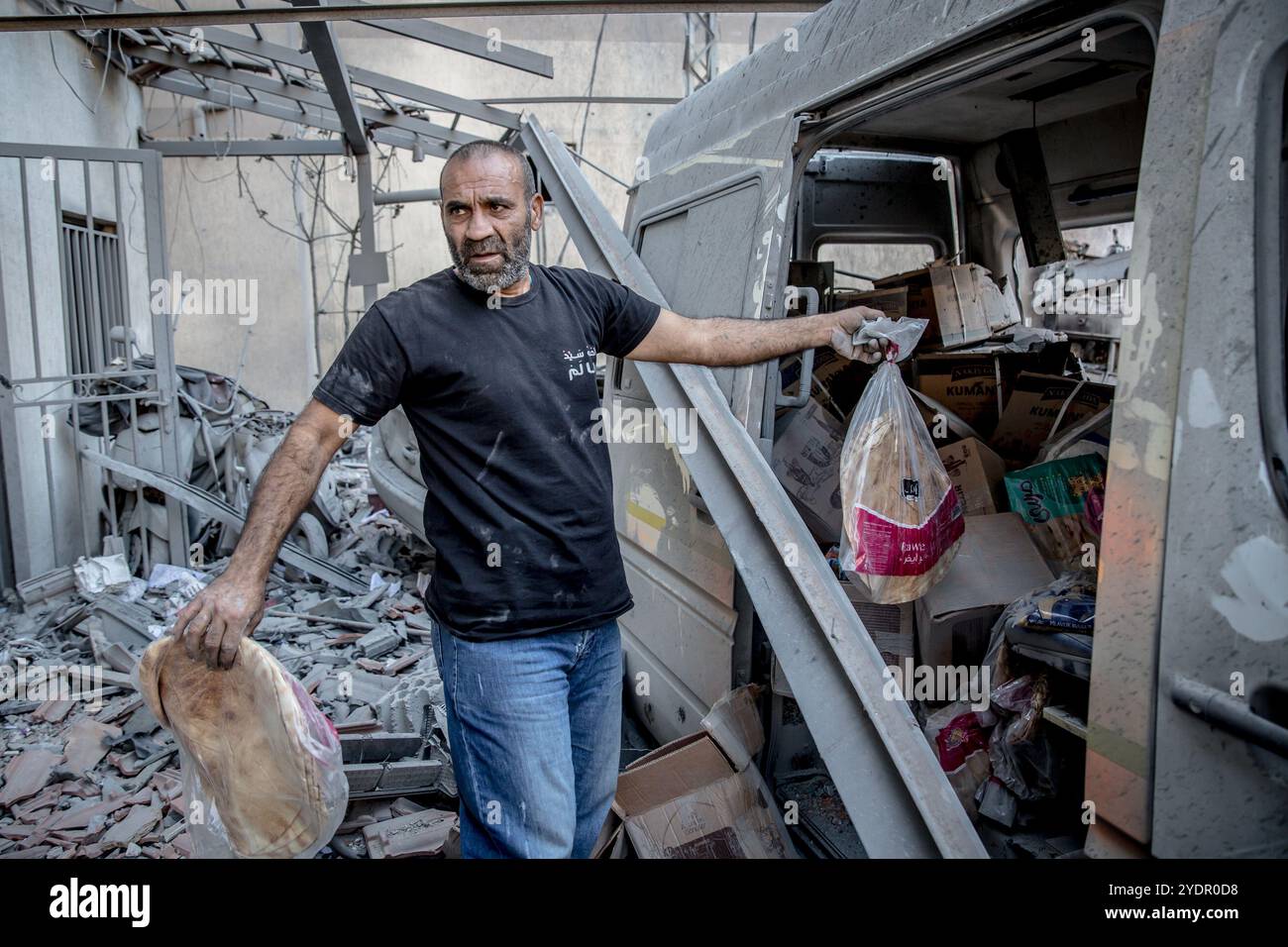 Nabatieh, Lebanon. 20th Oct, 2024. Mohamad Shpib, who works in the ...