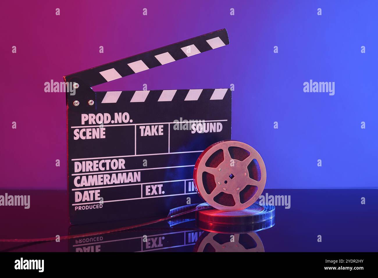 Film reels movie clapper hi-res stock photography and images - Alamy