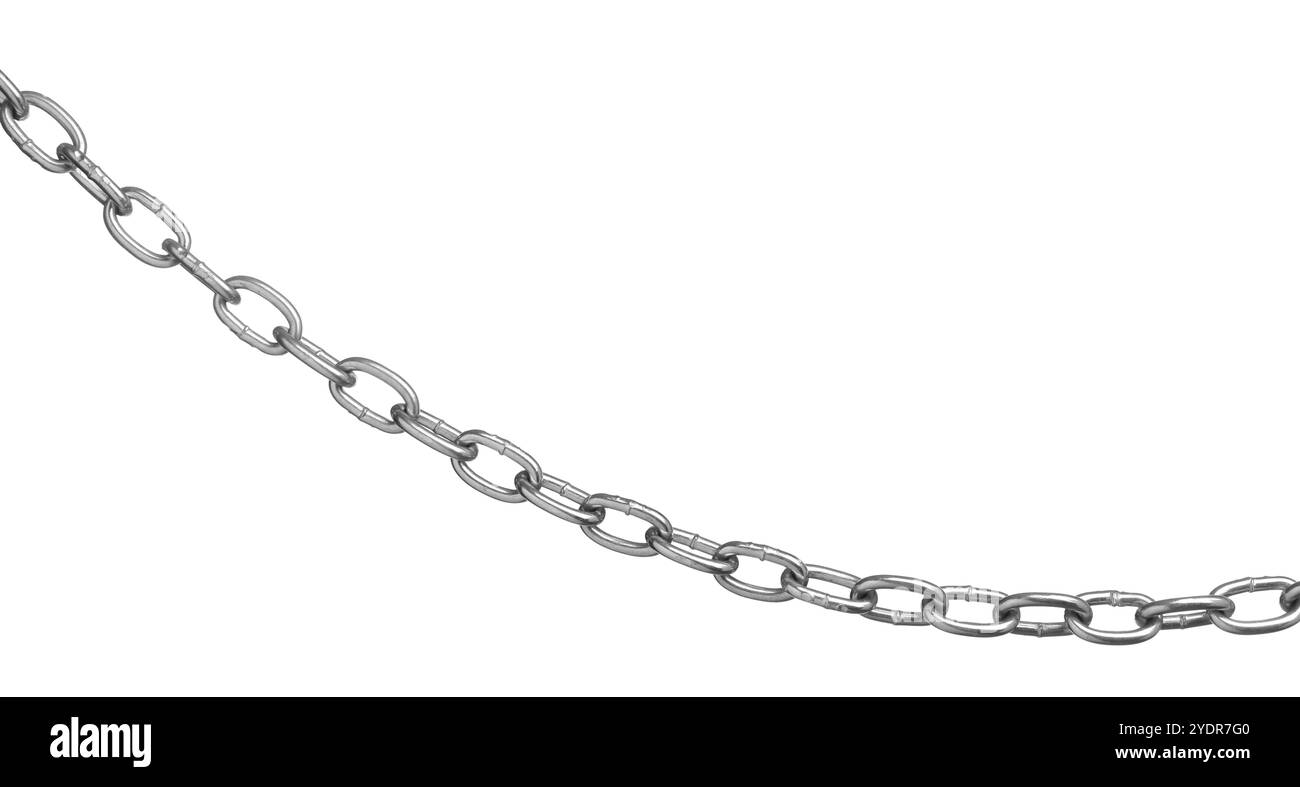 One common metal chain on white background Stock Photo - Alamy