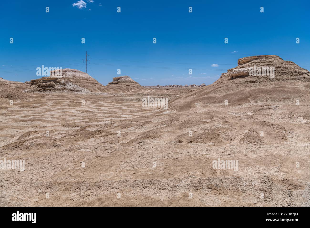 The desert and Yadan geological formation along the Qinghai-Xinjiang ...