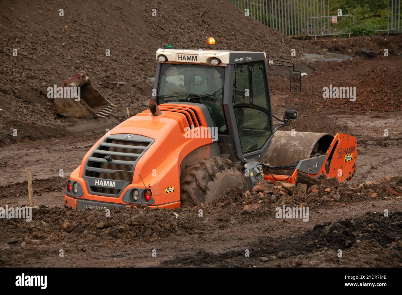 Building groundwork machinery, preparing the ground for house building ...
