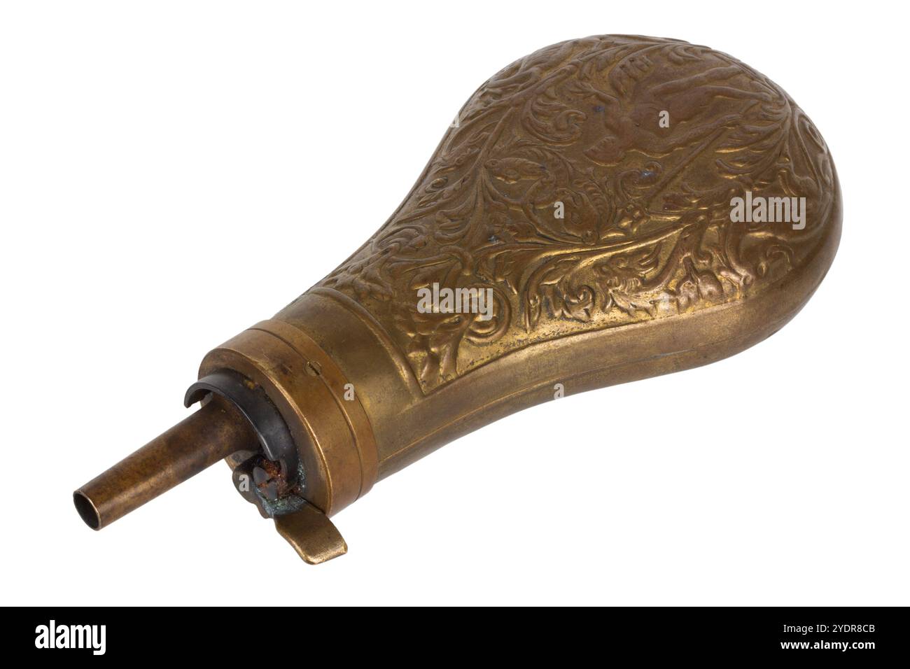 Old west gunpowder flask isolated on white background Stock Photo - Alamy