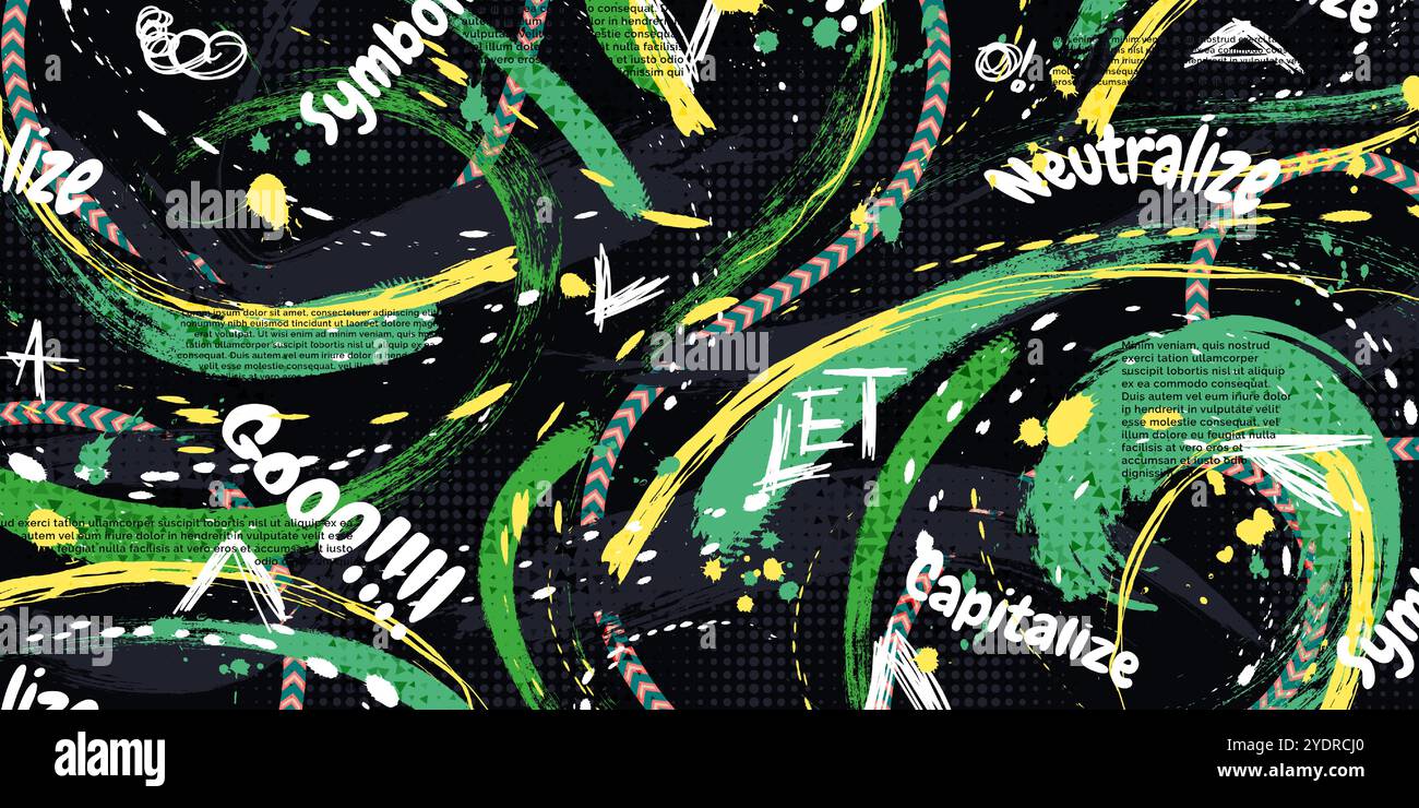 Abstract and Creative Art Background with Brush Texture and Scribble ...