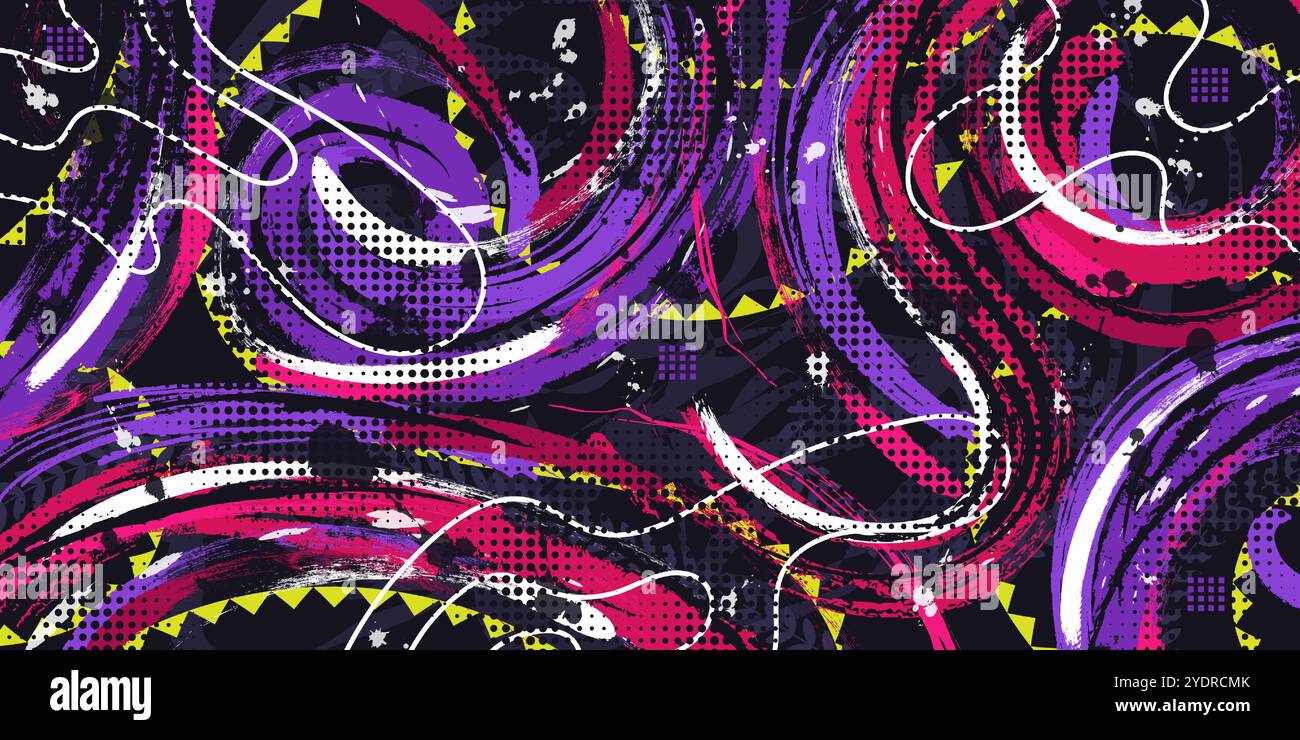 Abstract and Creative Art Background with Brush Texture and Geometric ...