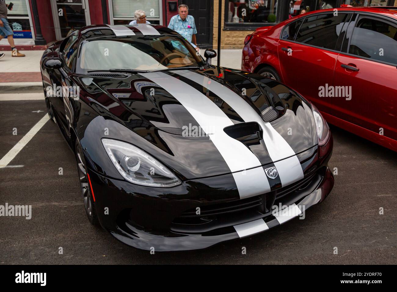 A black Dodge Viper on display as part of the Fast and Fabulous car ...