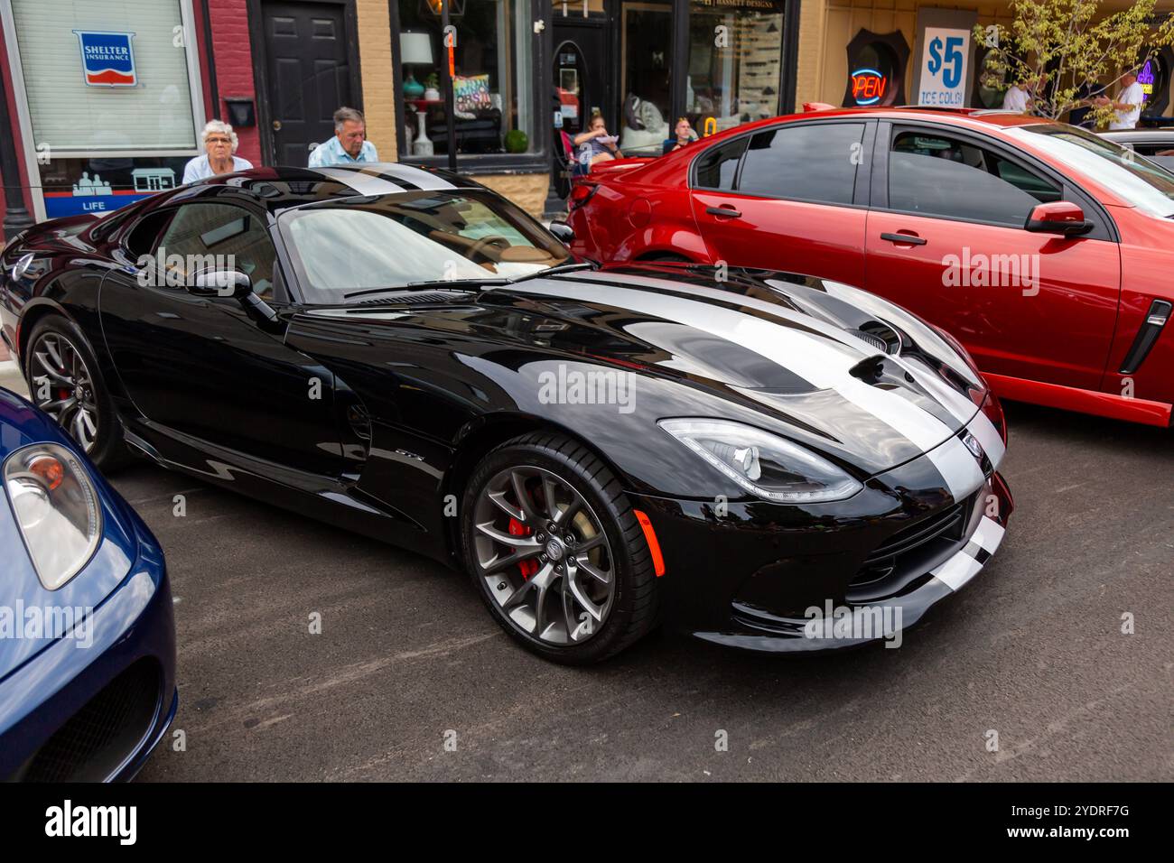 A black Dodge Viper on display as part of the Fast and Fabulous car ...