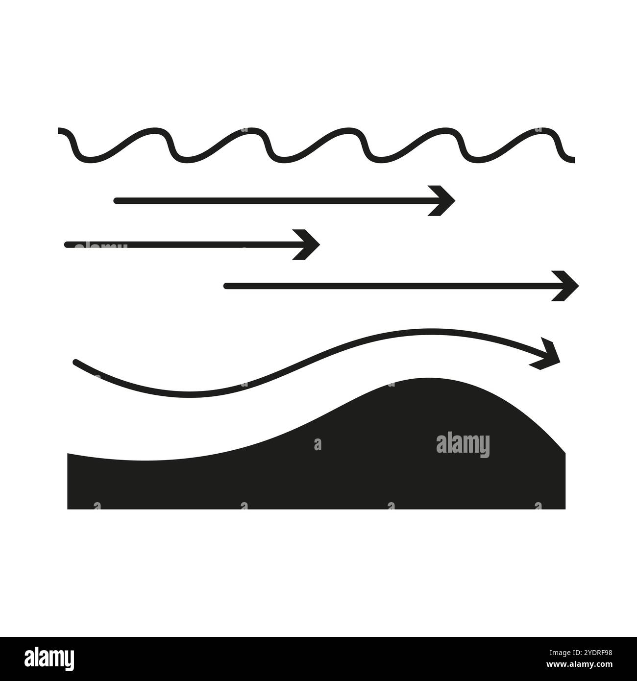 Wind flow icon. Air movement arrows. Atmospheric vector design. Weather pattern symbol Stock ...
