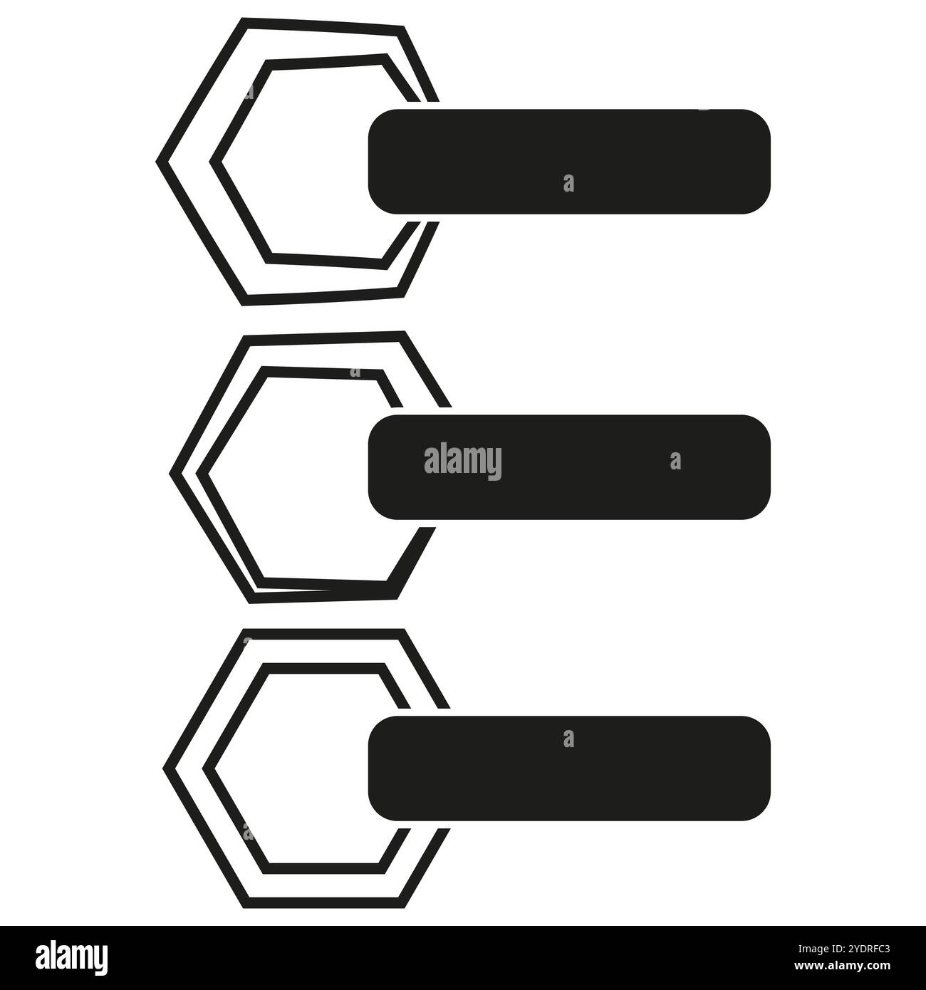 Hexagon icons with labels. Geometric text boxes. Minimalistic shapes ...