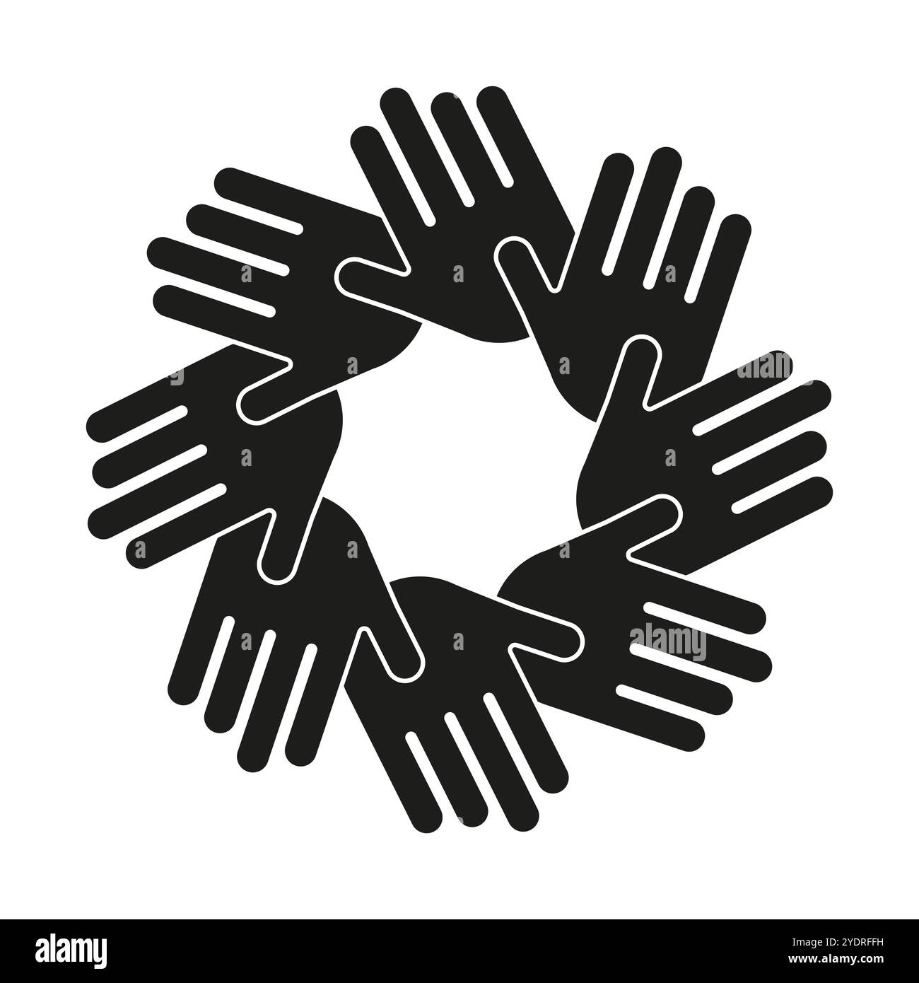 Hands circle icon. Unity symbol. Cooperation graphic. Vector teamwork ...
