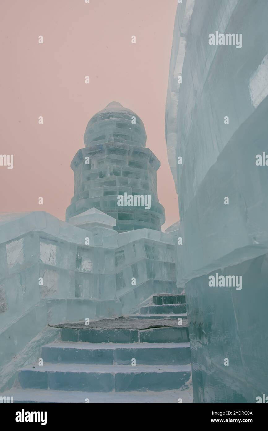 January 1, 2022, HARBIN, CHINA. Harbin International Ice and Snow ...