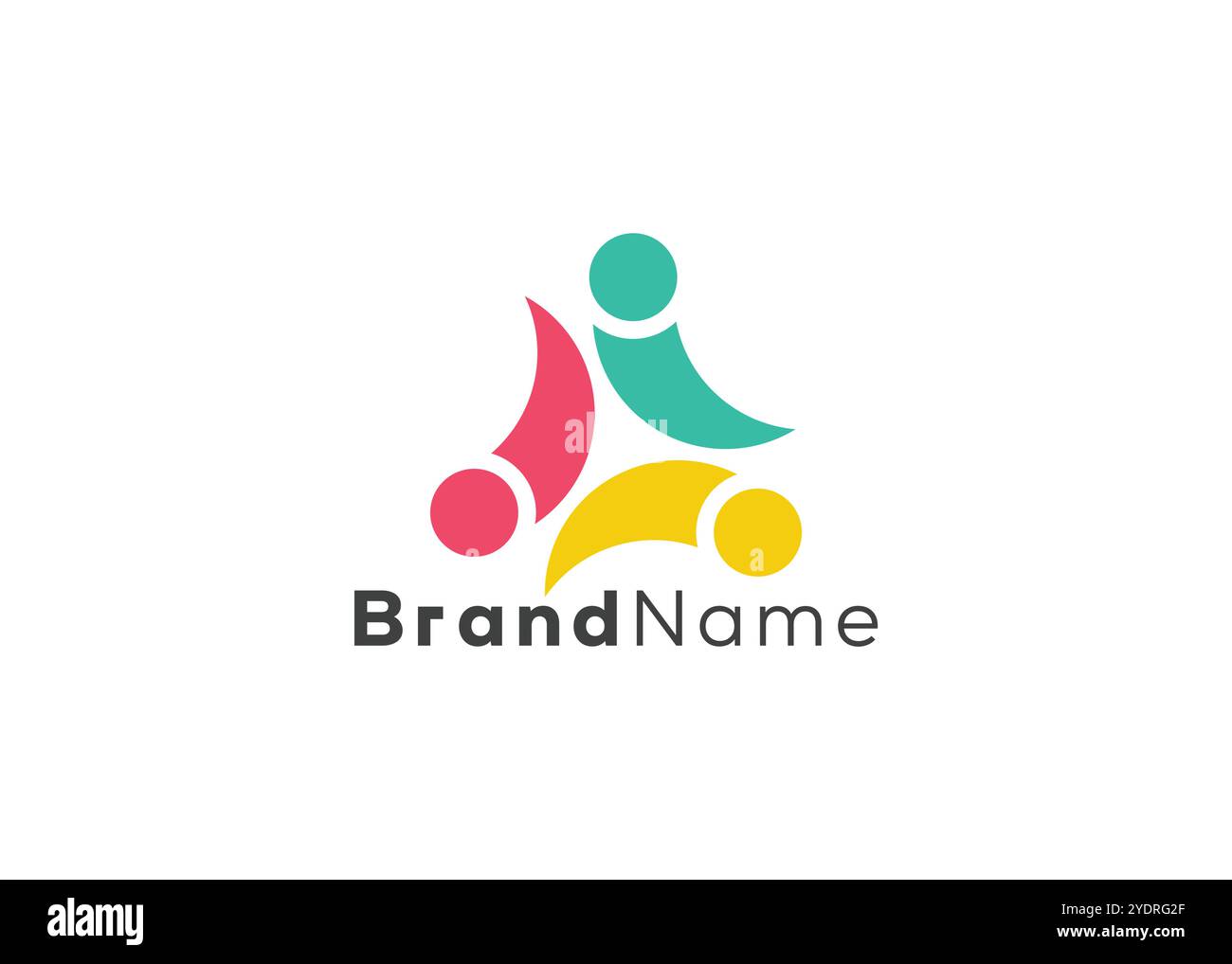 Minimalist human unity logo. Modern style teamwork people logo, people ...