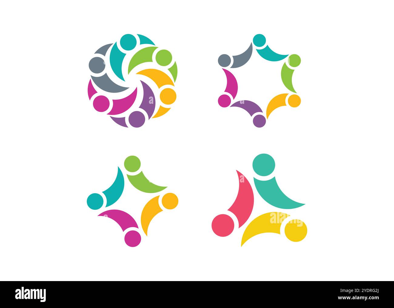 Minimalist human unity logo. Modern style teamwork people logo, people ...