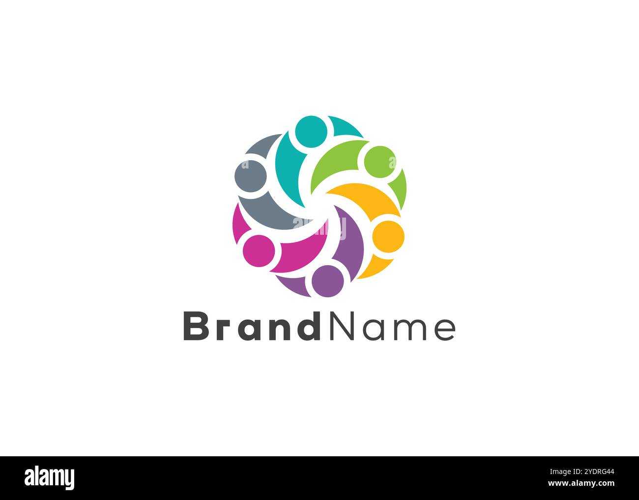 Minimalist human unity logo. Modern style teamwork people logo, people ...