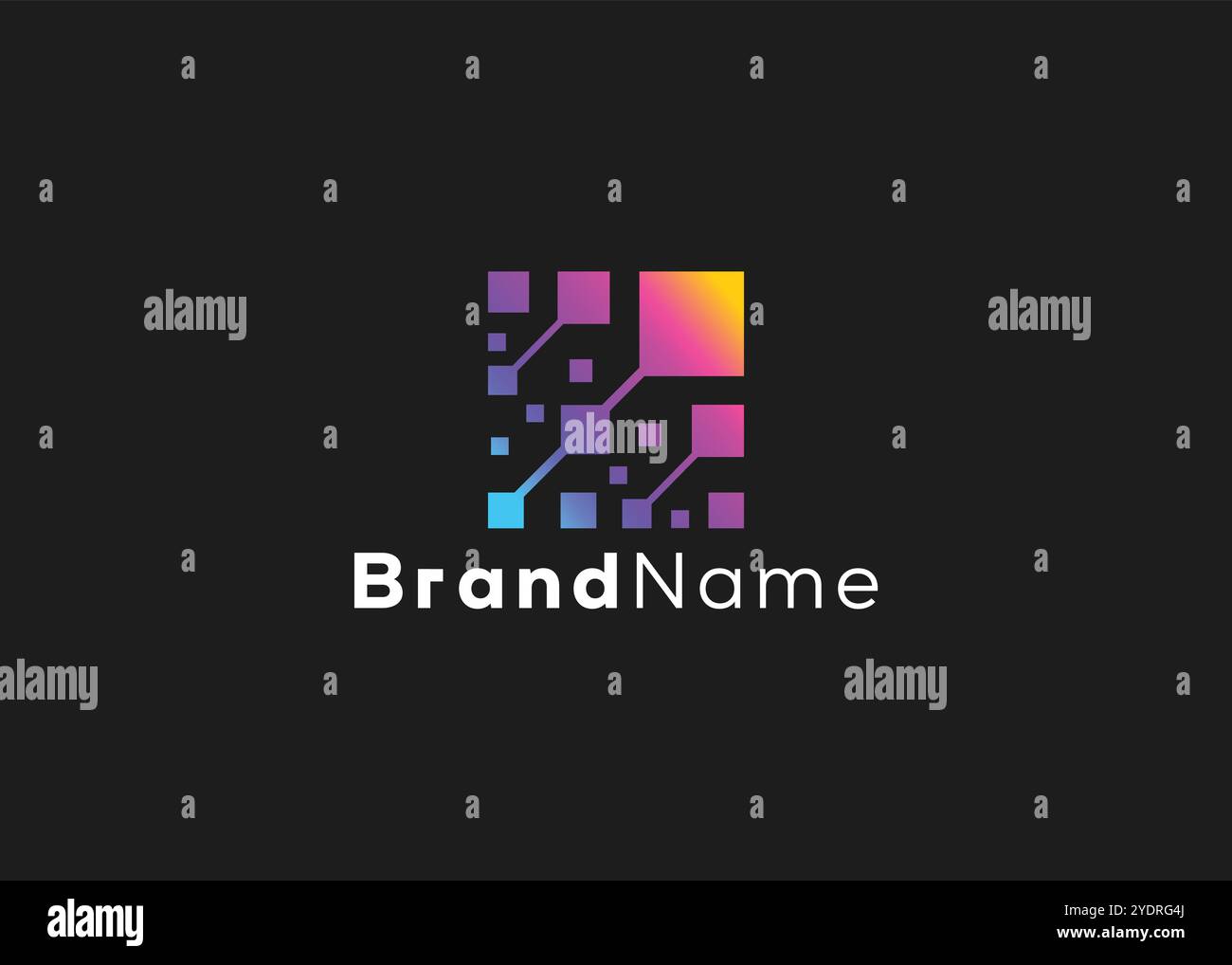 Minimalist technology growth logo. Modern style business futuristic ...