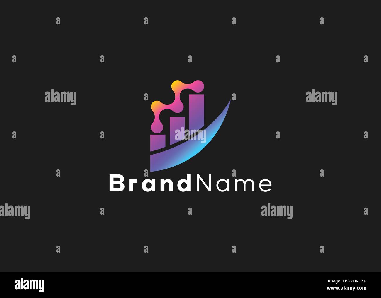 Minimalist technology growth logo. Modern style business futuristic ...