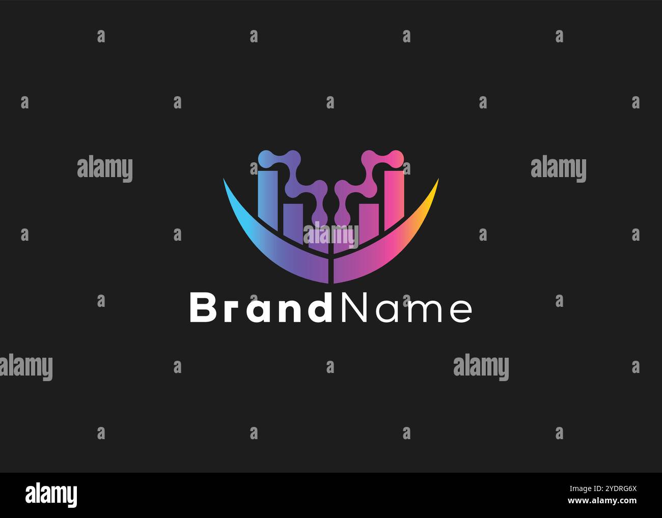 Minimalist technology growth logo. Modern style business futuristic ...