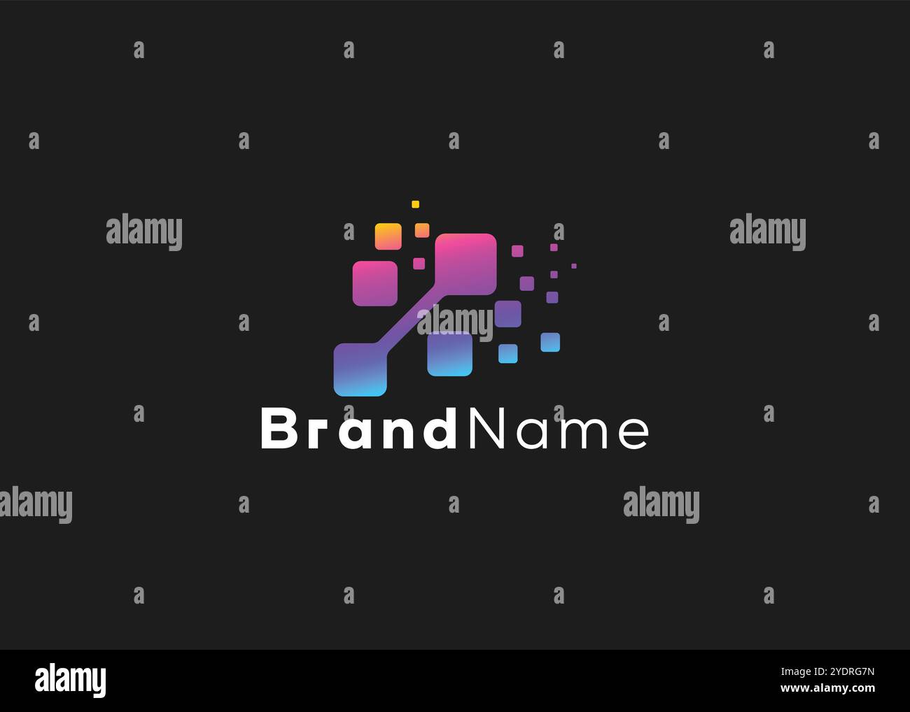 Minimalist technology logo. Modern style business futuristic tech logo ...