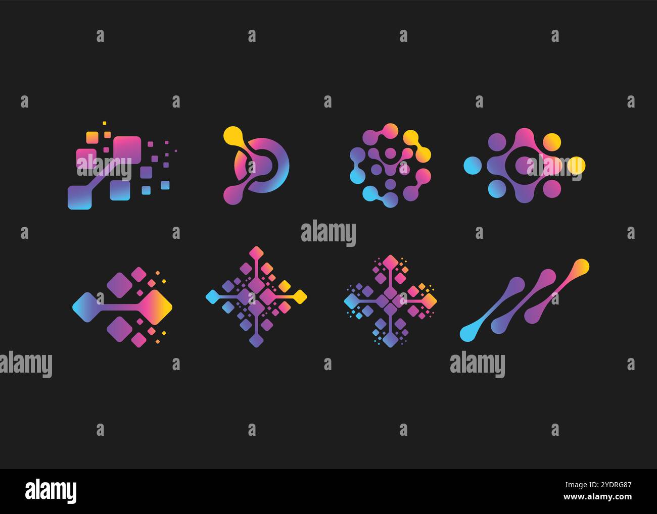 Minimalist technology logo. Modern style business futuristic tech logo ...